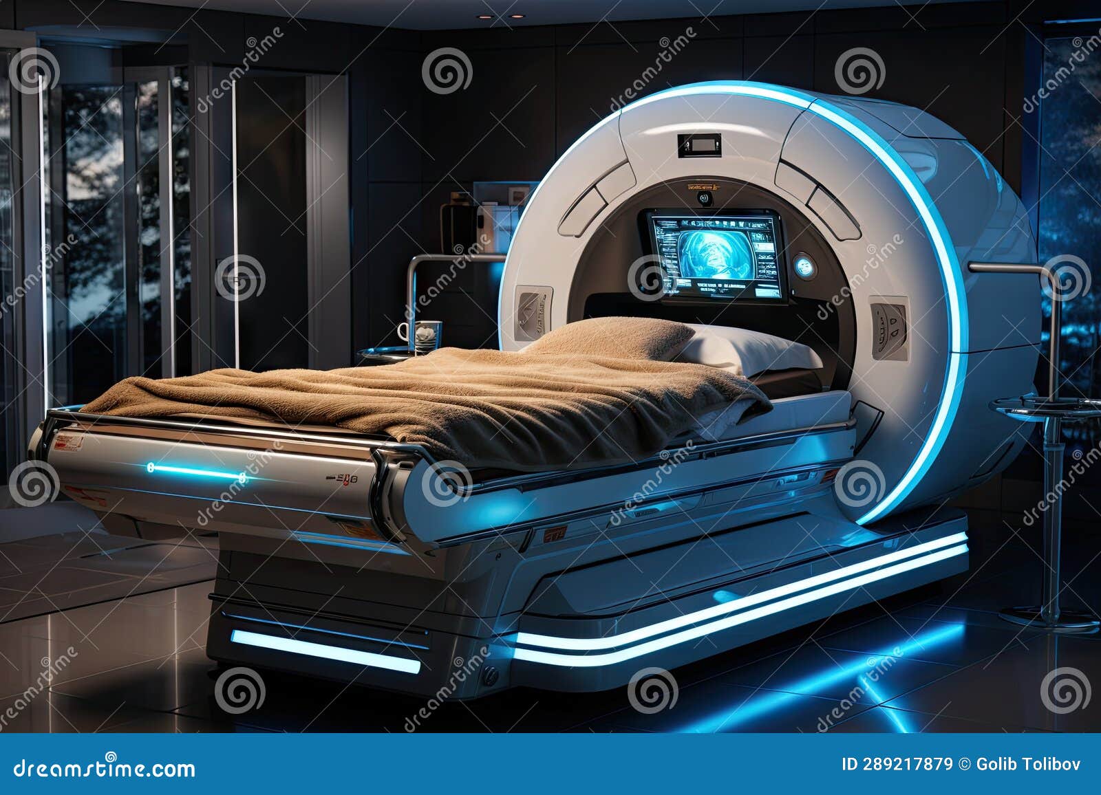 An Mri Machine in a Room with a Bed Stock Image - Image of ...