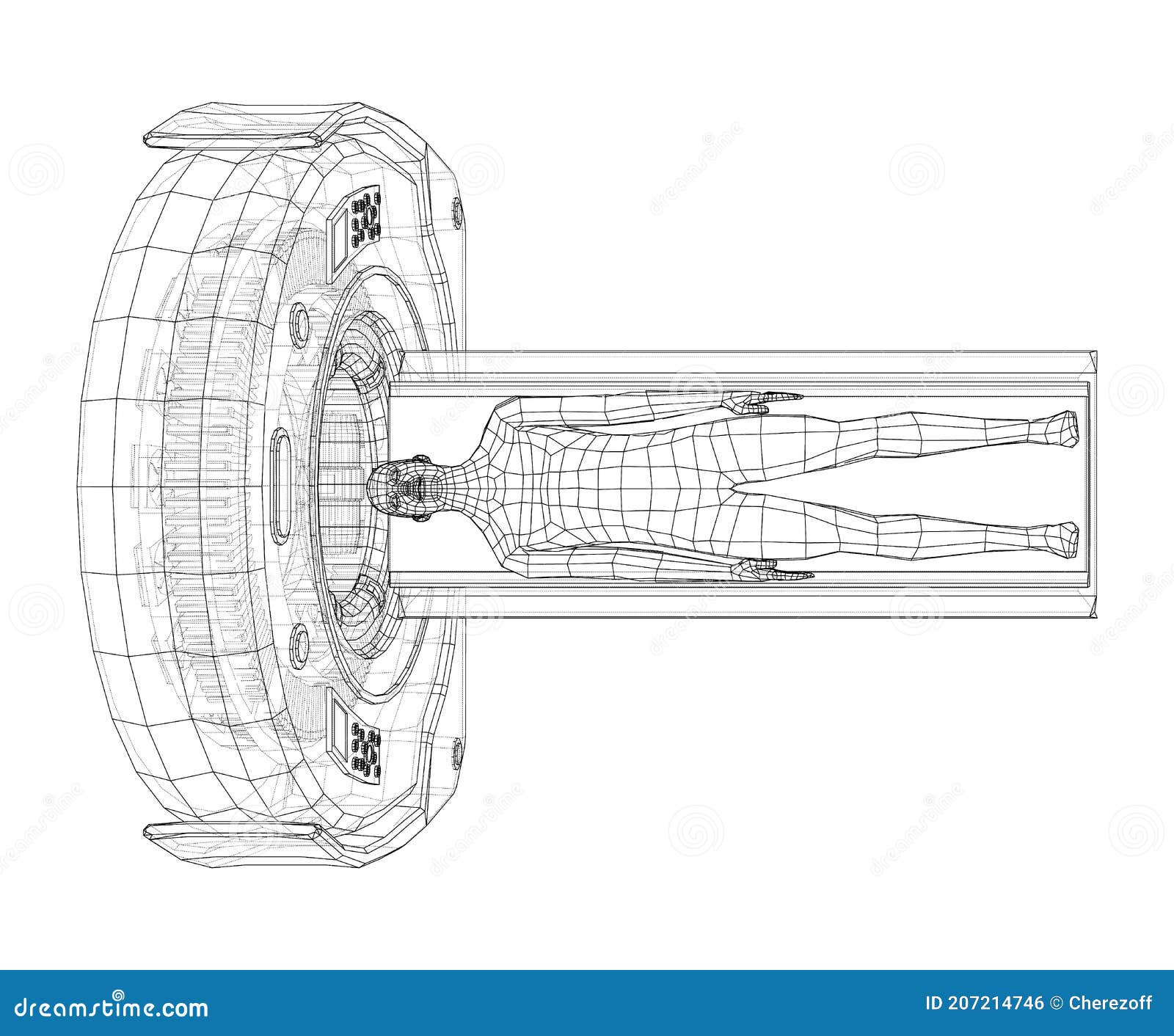 MRI Machine Scanning Patient Inside. Vector Stock Vector - Illustration ...