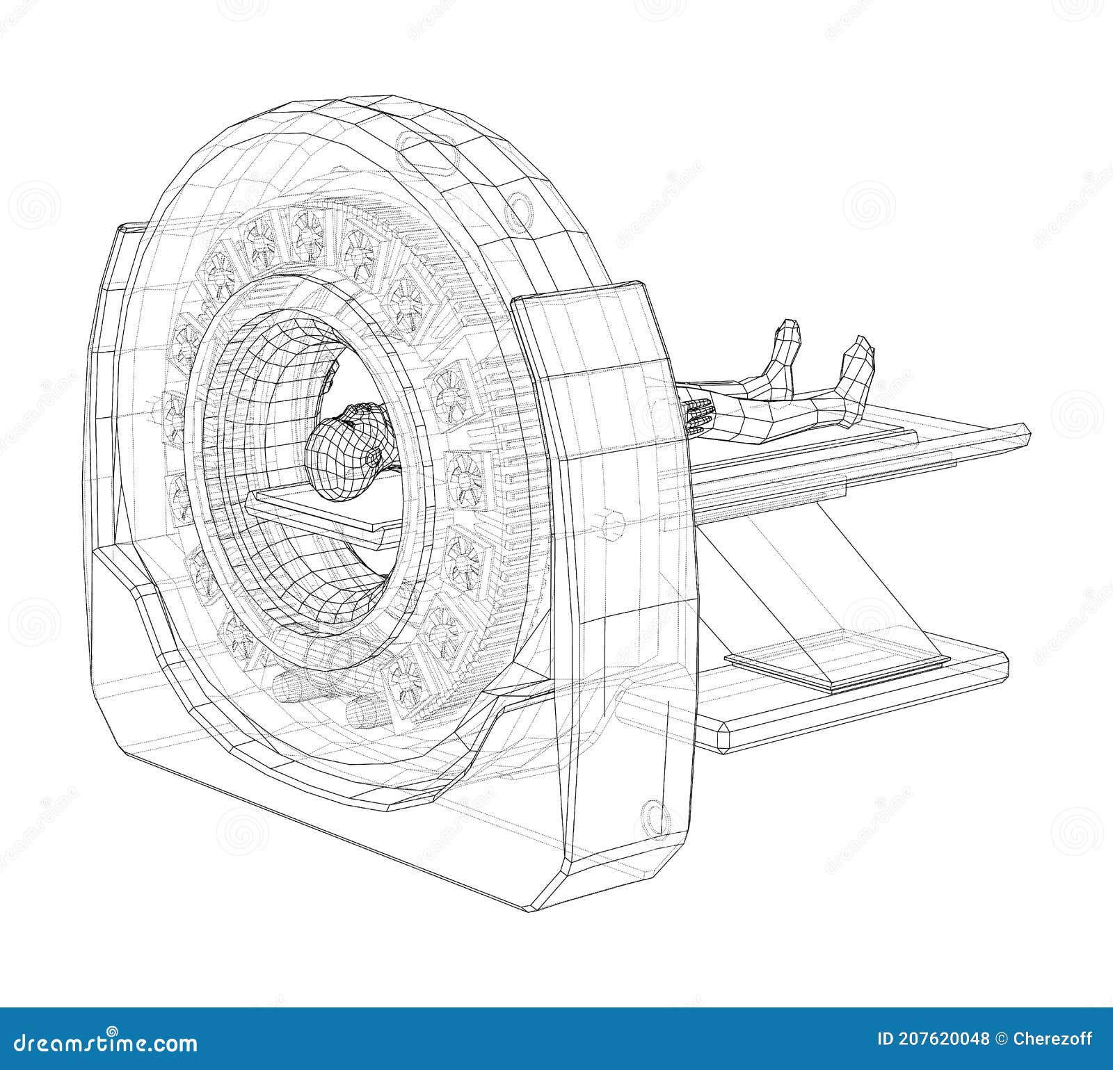 MRI Machine Scanning Patient Inside. Vector Stock Vector - Illustration ...