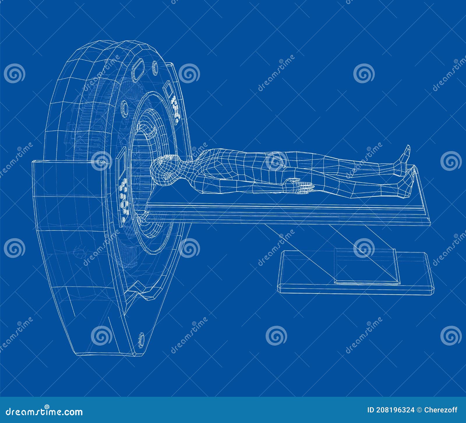 MRI Machine Scanning Patient Inside. Vector Stock Vector - Illustration ...