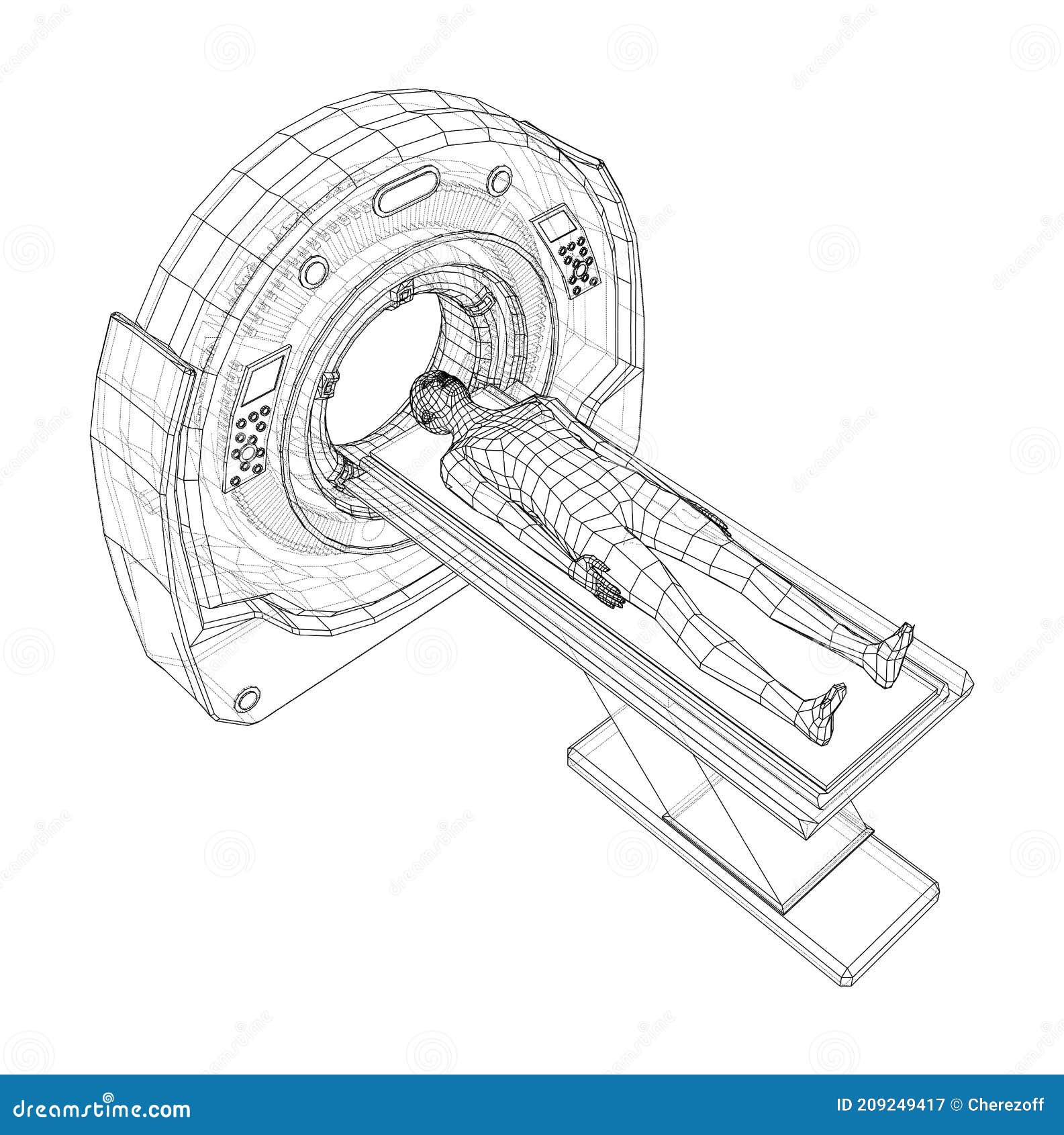 MRI Machine Scanning Patient Inside. Vector Stock Vector - Illustration ...
