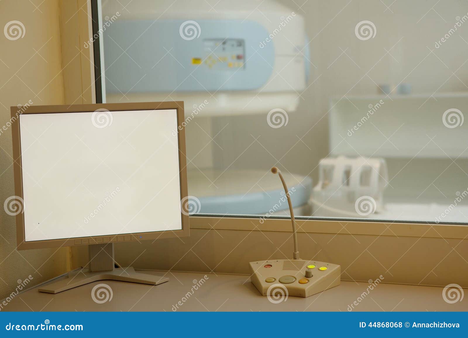 MRI machine and screens stock photo. Image of prognosis - 44868068