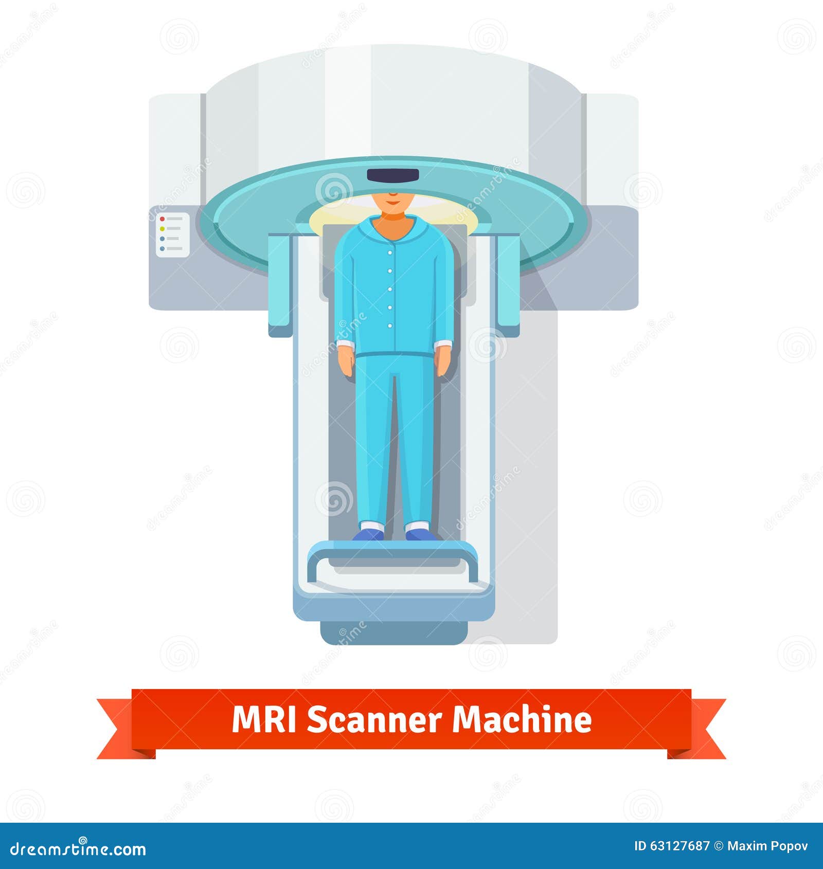 MRI, Magnetic Resonance Imaging Scanning Patient Cartoon Vector ...