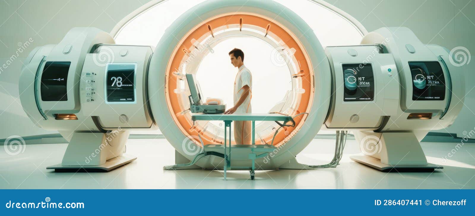 The MRI room of the future stock illustration. Illustration of ...