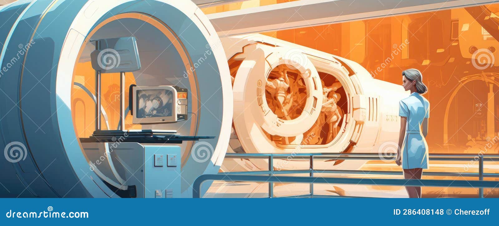 The MRI room of the future stock illustration. Illustration of ...