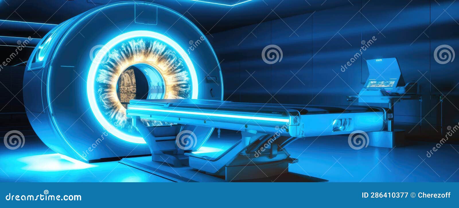 The MRI room of the future stock image. Image of reality - 286410377