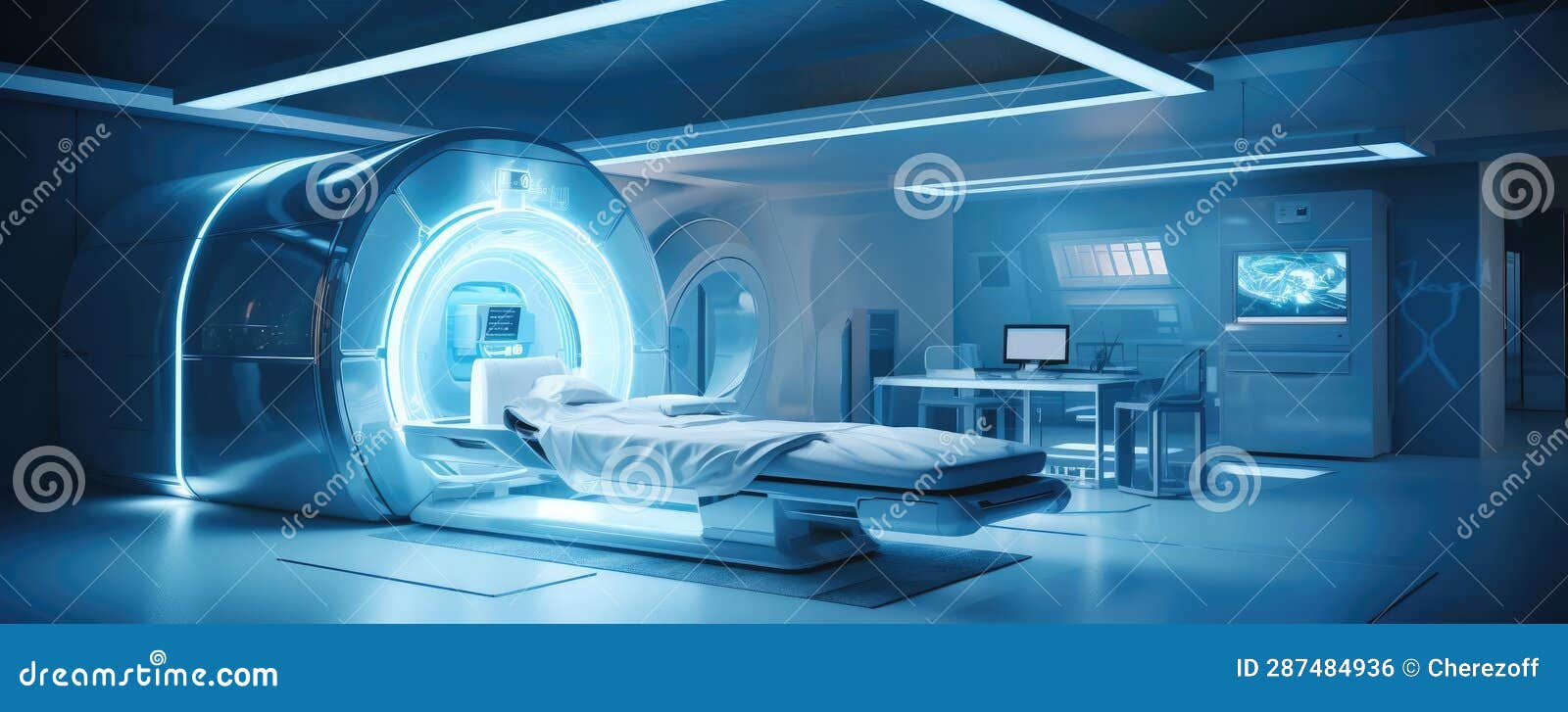 The MRI room of the future stock illustration. Illustration of ...
