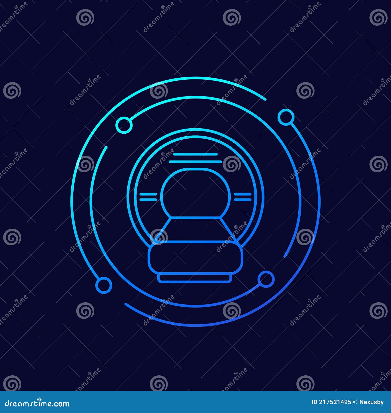 MRI scan line icon, vector stock vector. Illustration of care - 217521495