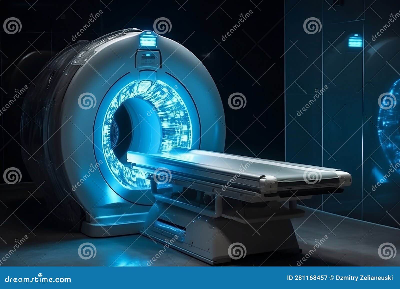 MRI Scan Machine of the Future. Generative AI. Stock Illustration ...