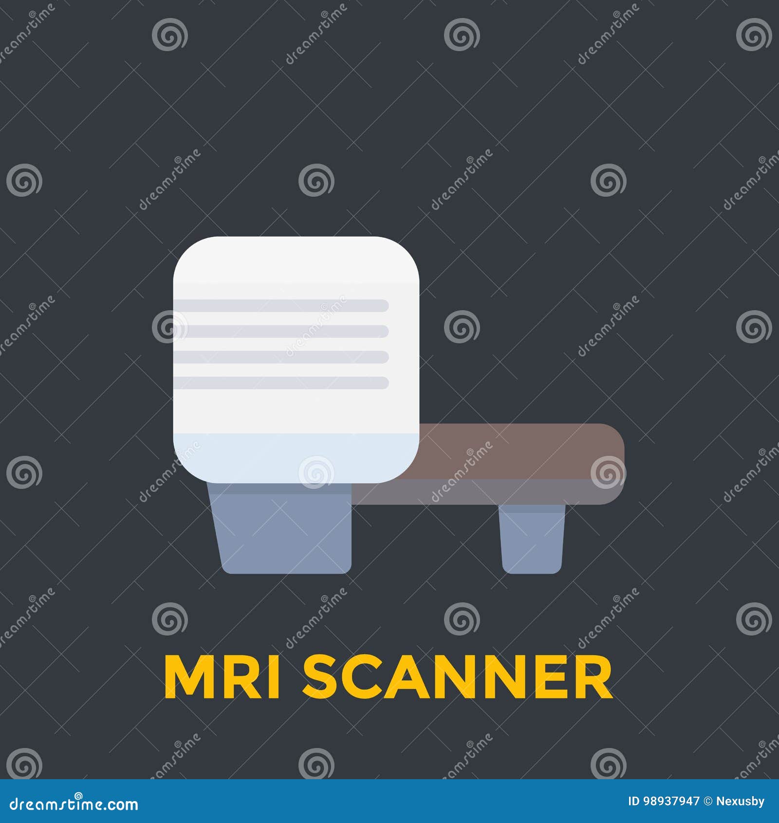 MRI scanner icon stock vector. Illustration of flat, scanner - 98937947