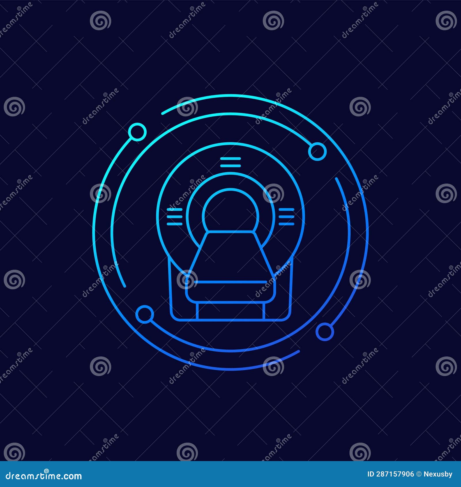 MRI Scanner Icon, Linear Design Stock Illustration - Illustration of ...