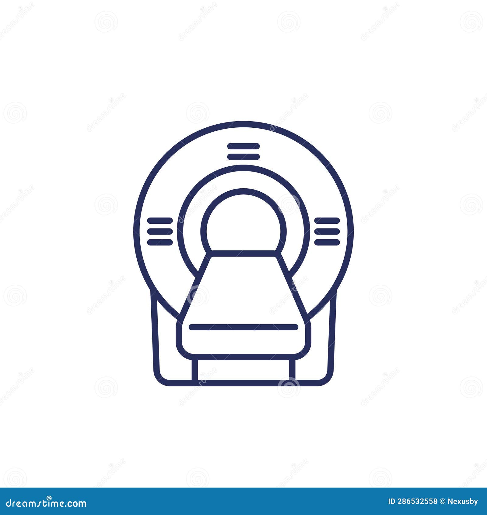 MRI Scanner Line Icon on White Stock Illustration - Illustration of ...
