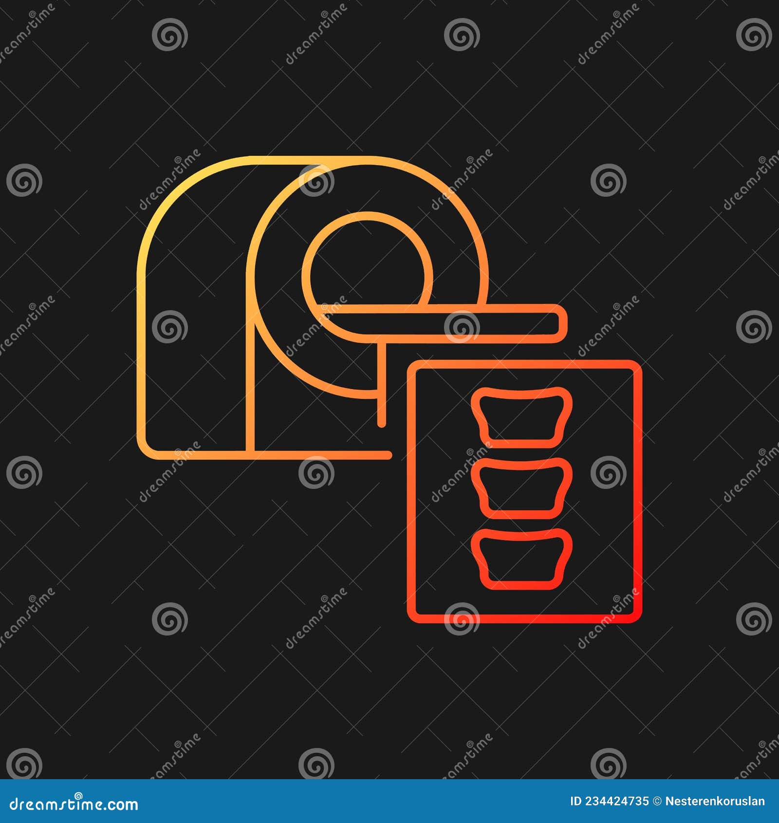 MRI Scans Gradient Vector Icon for Dark Theme Stock Vector ...