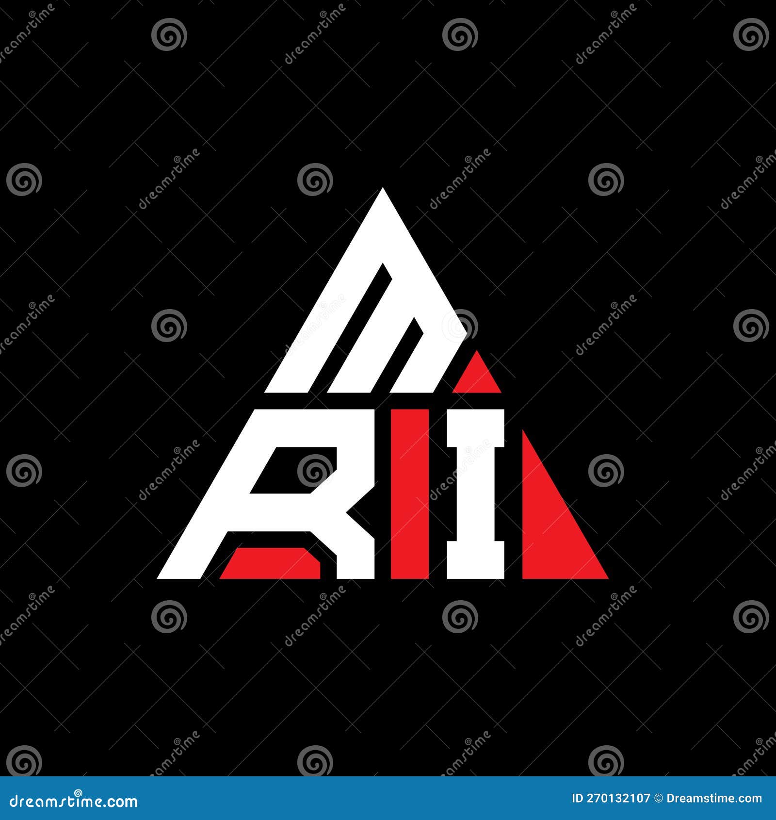 MRI Triangle Letter Logo Design with Triangle Shape. MRI Triangle Logo ...