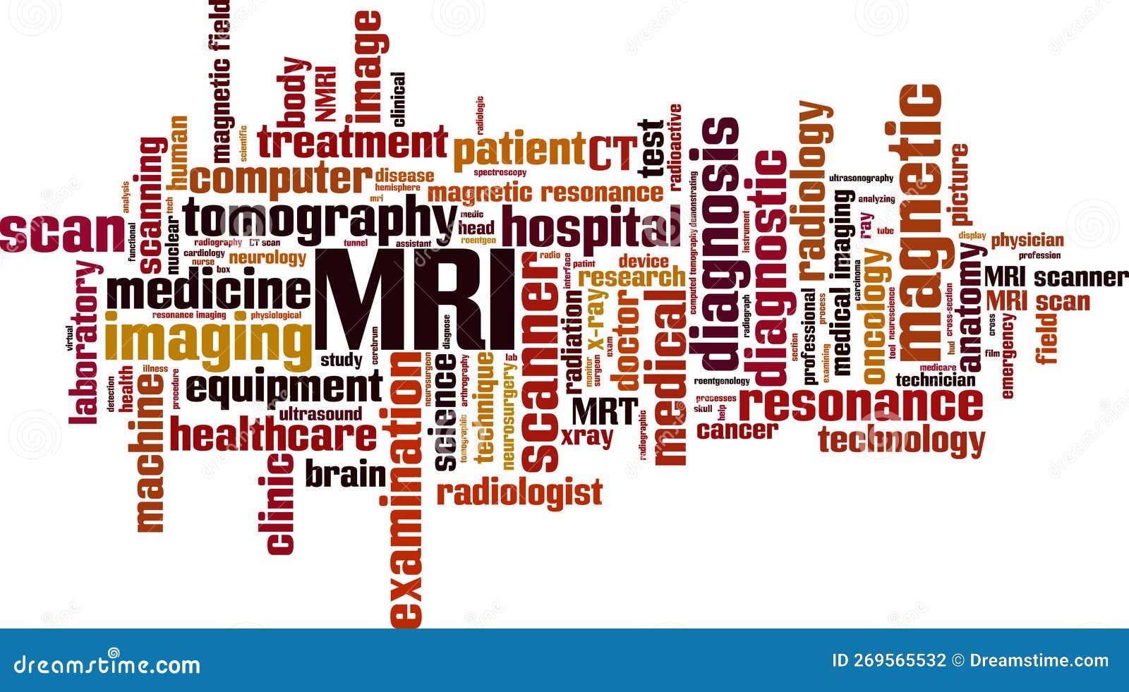 MRI word cloud stock illustration. Illustration of medical - 269565532