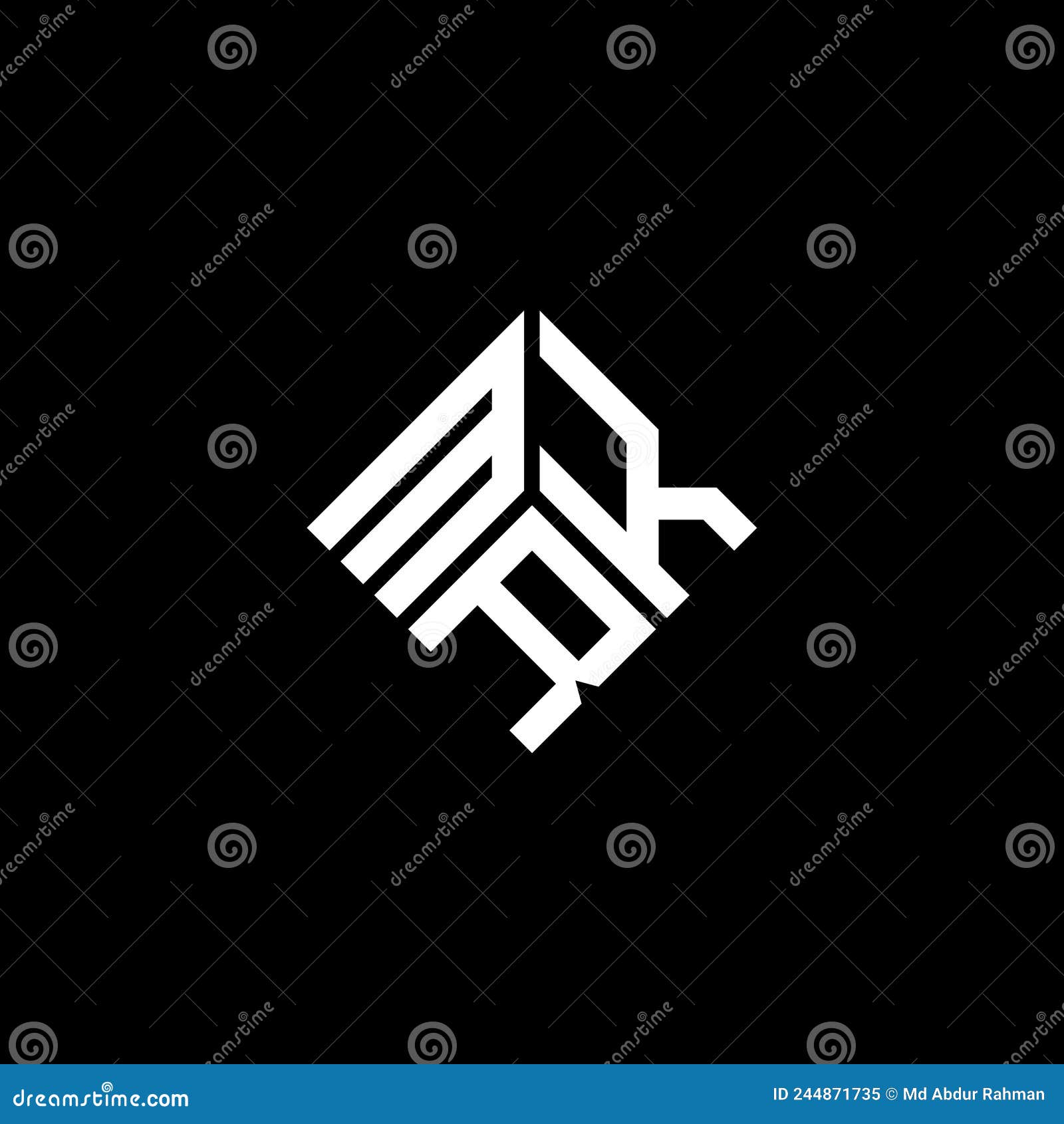 MRK Letter Logo Design on Black Background. MRK Creative Initials ...
