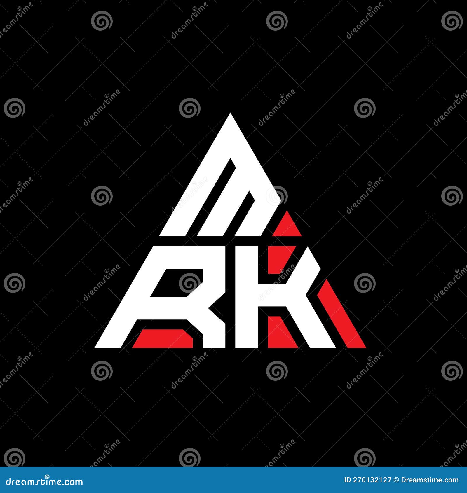 MRK Triangle Letter Logo Design with Triangle Shape. MRK Triangle Logo ...