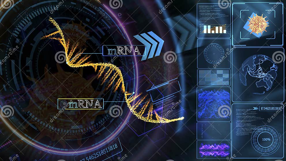 MRNA on Quantum Computer Inverter Futuristic Technology Digital ...