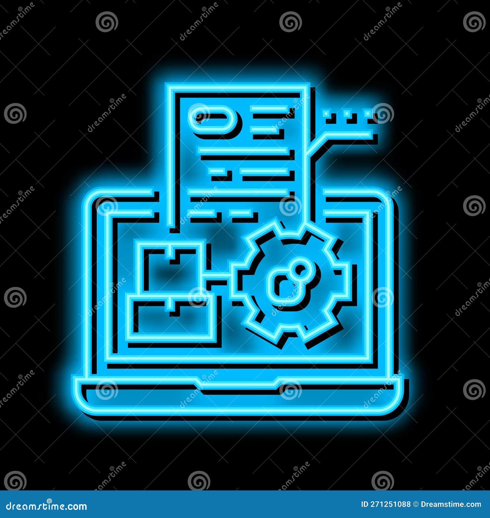 Mrp Process Neon Glow Icon Illustration Stock Vector - Illustration of ...