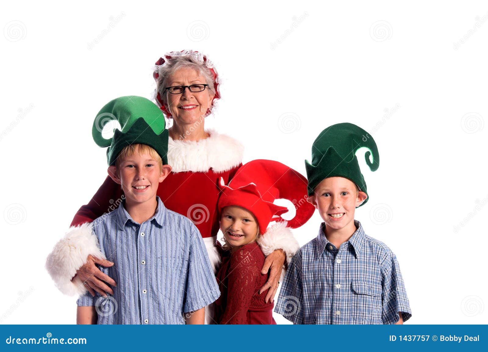 Mrs. Claus and Helpers stock image. Image of seasonal - 1437757