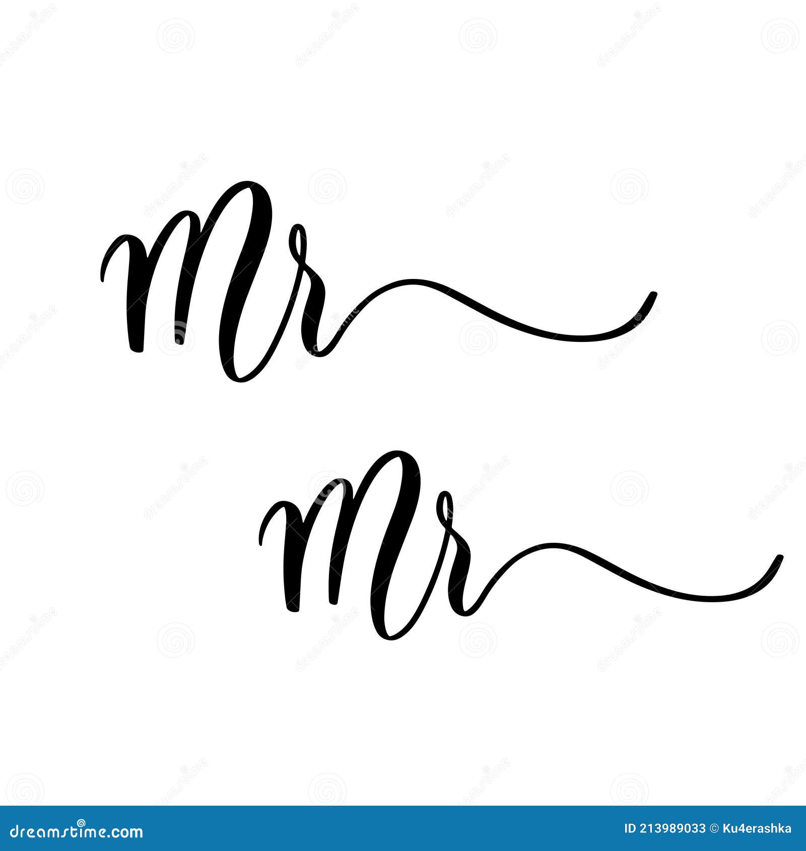 Mrs Mr- Hand Drawn Calligraphy Inscription Stock Vector - Illustration ...