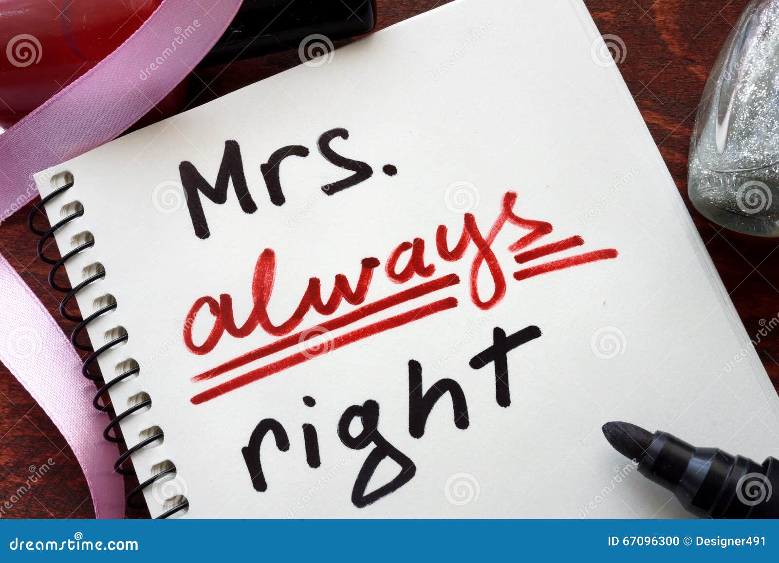 Mrs always right concept stock photo. Image of quote - 67096300