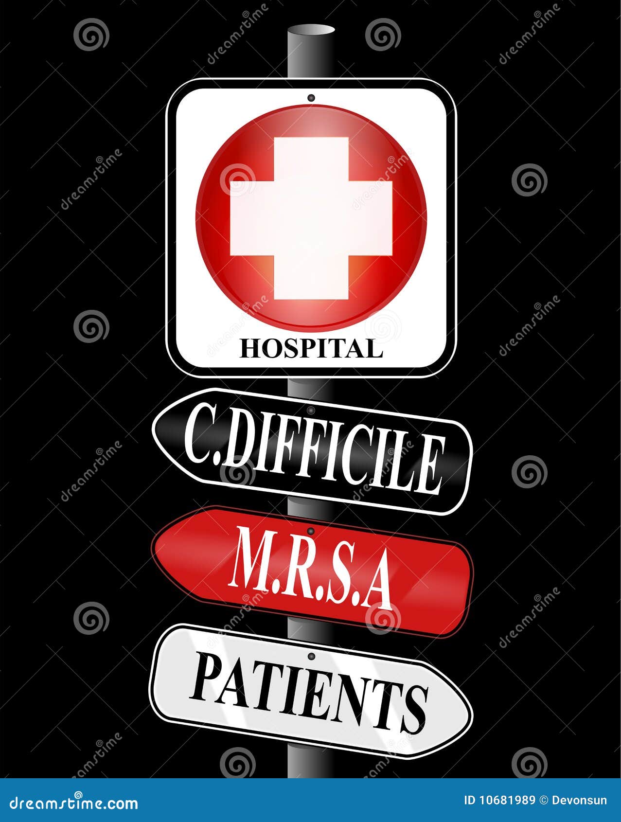 MRSA Super Bug sign stock illustration. Illustration of background ...