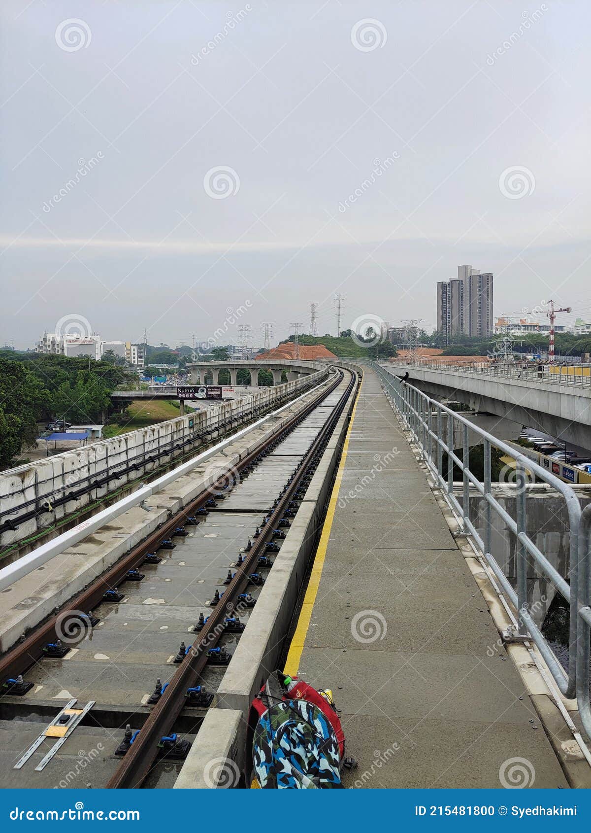 Mrt Malaysia Railway Track on Broad Daylight with Cityscape Editorial ...