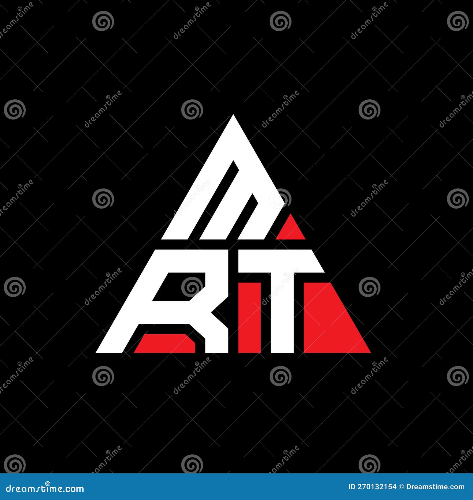 MRT Triangle Letter Logo Design with Triangle Shape. MRT Triangle Logo ...