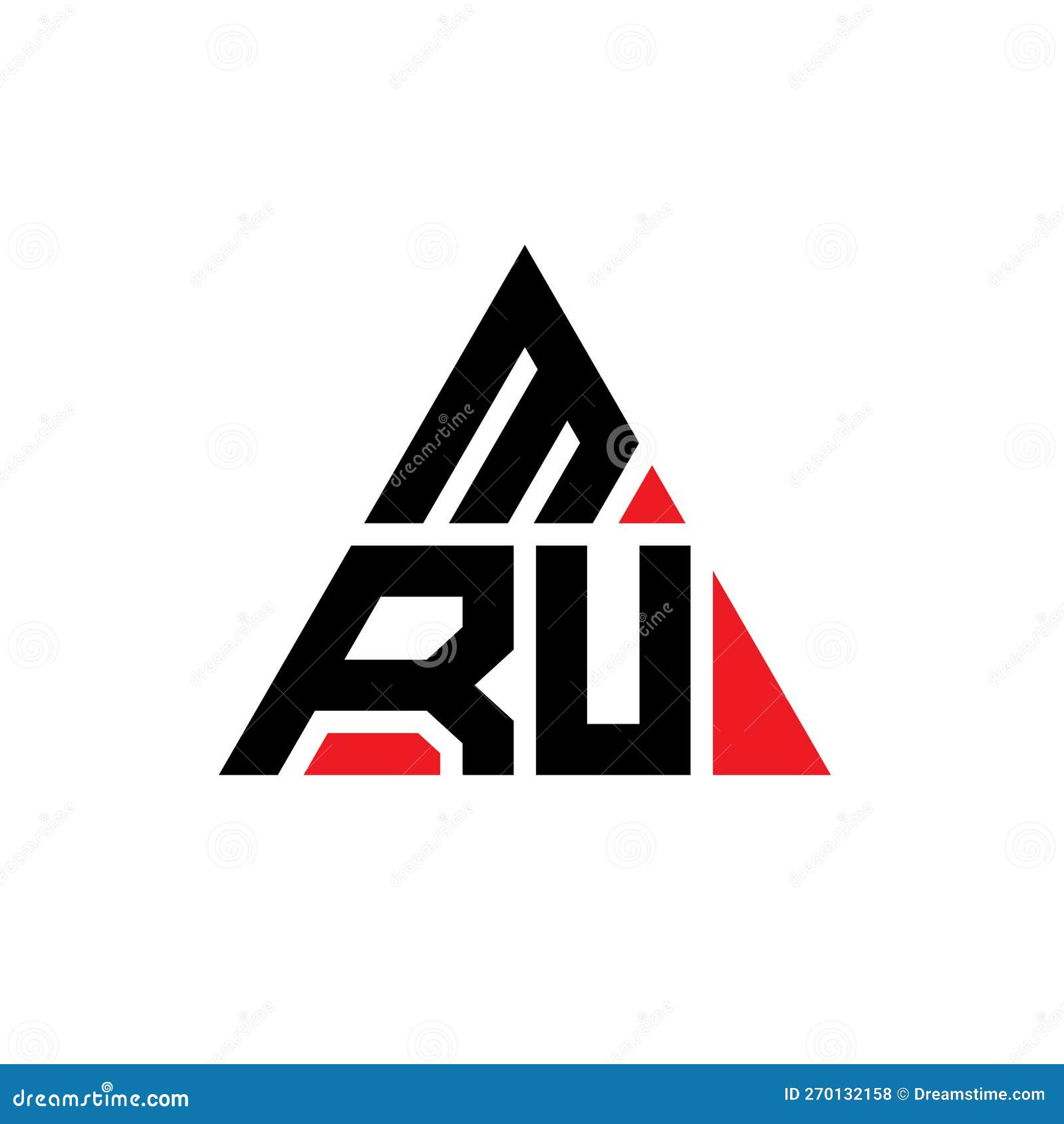 MRU Triangle Letter Logo Design with Triangle Shape. MRU Triangle Logo ...