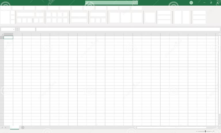 MS Excel Spreadsheet Workspace Interface Stock Illustration ...