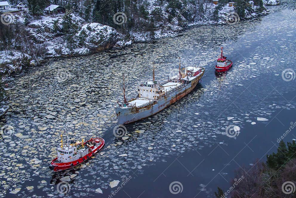 Ms hamen being towed stock photo. Image of denmark, outdoor - 28170812