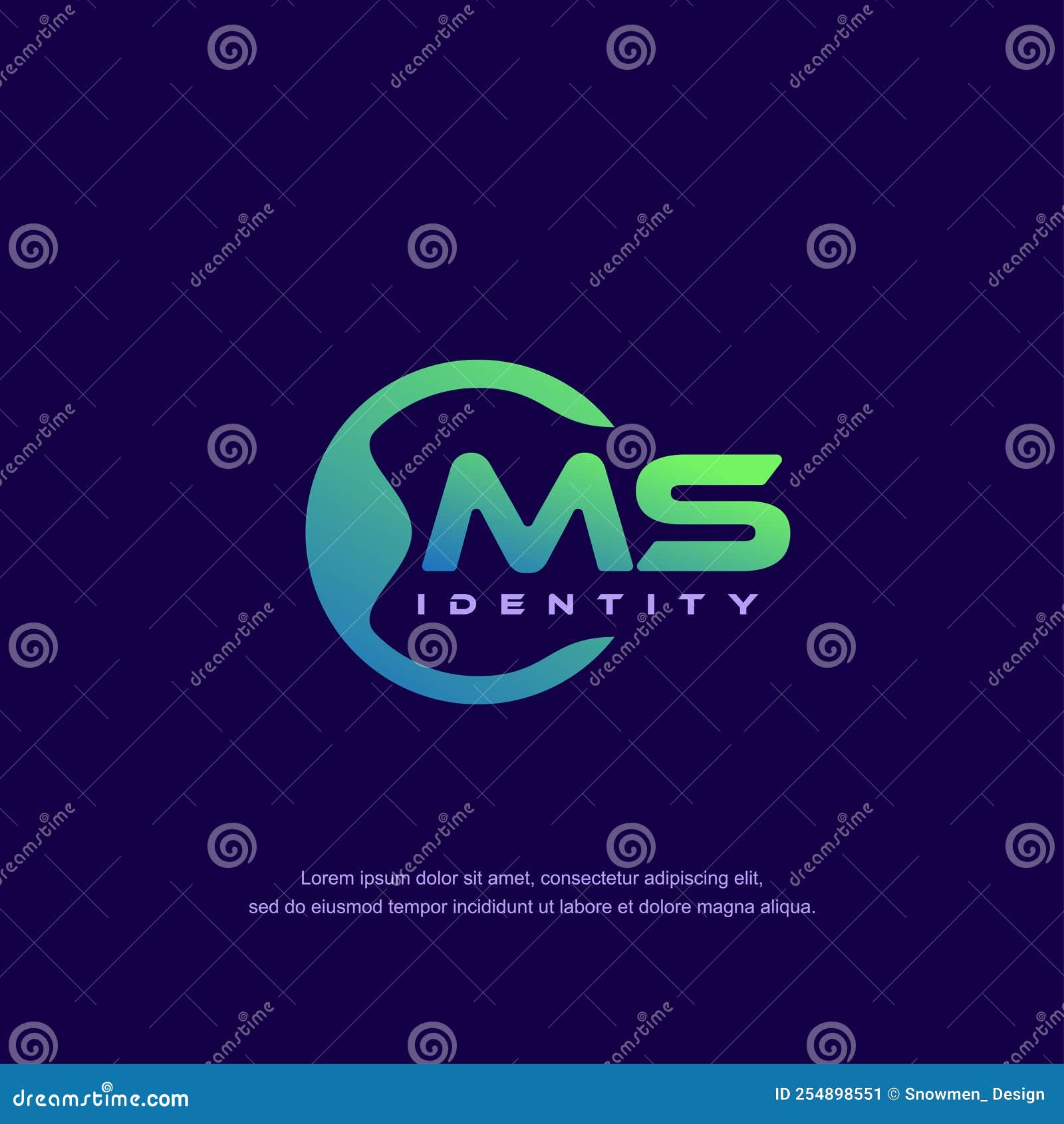 MS Initial Letter Circular Line Logo Template Vector with Gradient ...