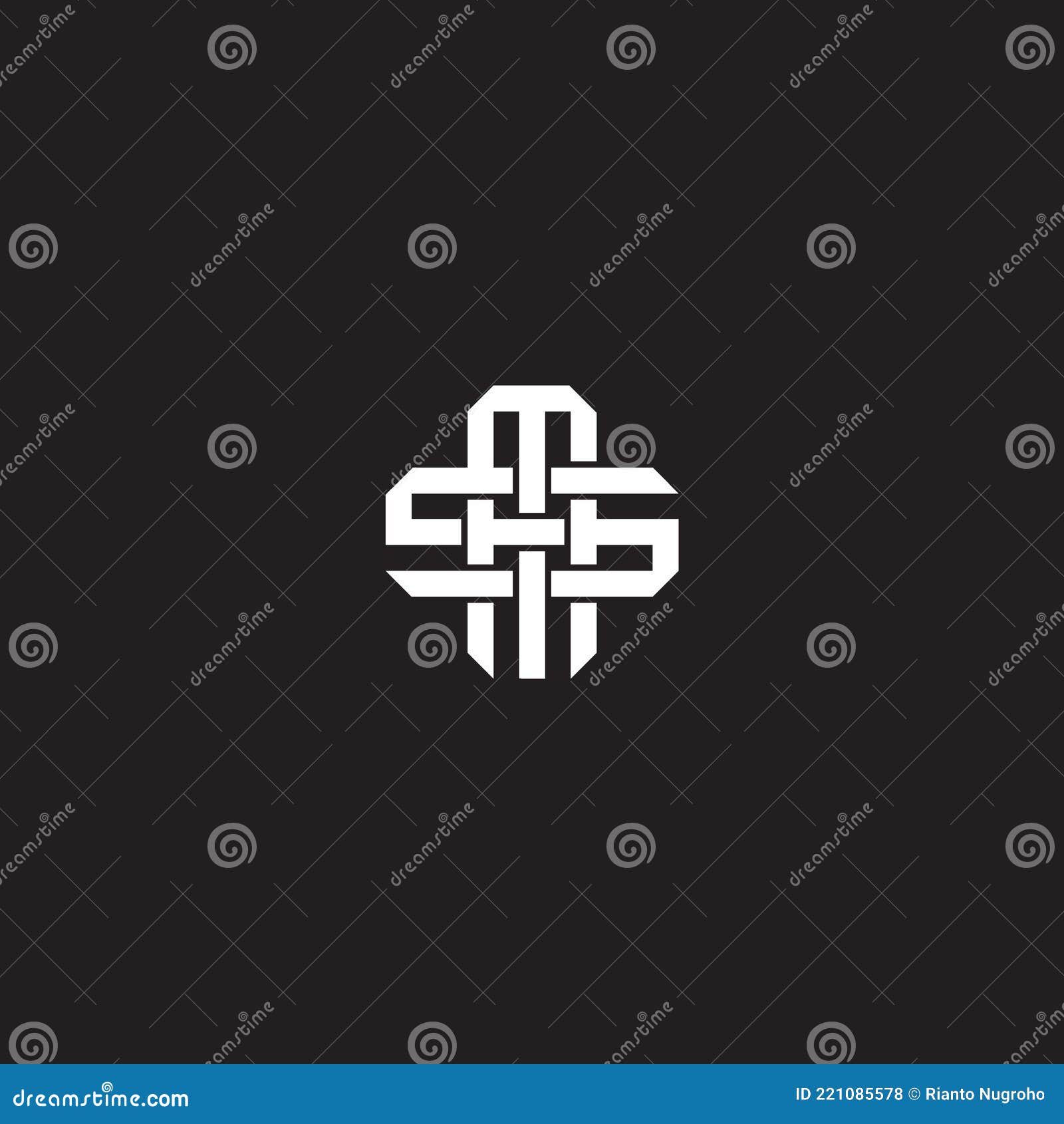 MS Initial Letter Overlapping Interlock Logo Monogram Line Art Style ...