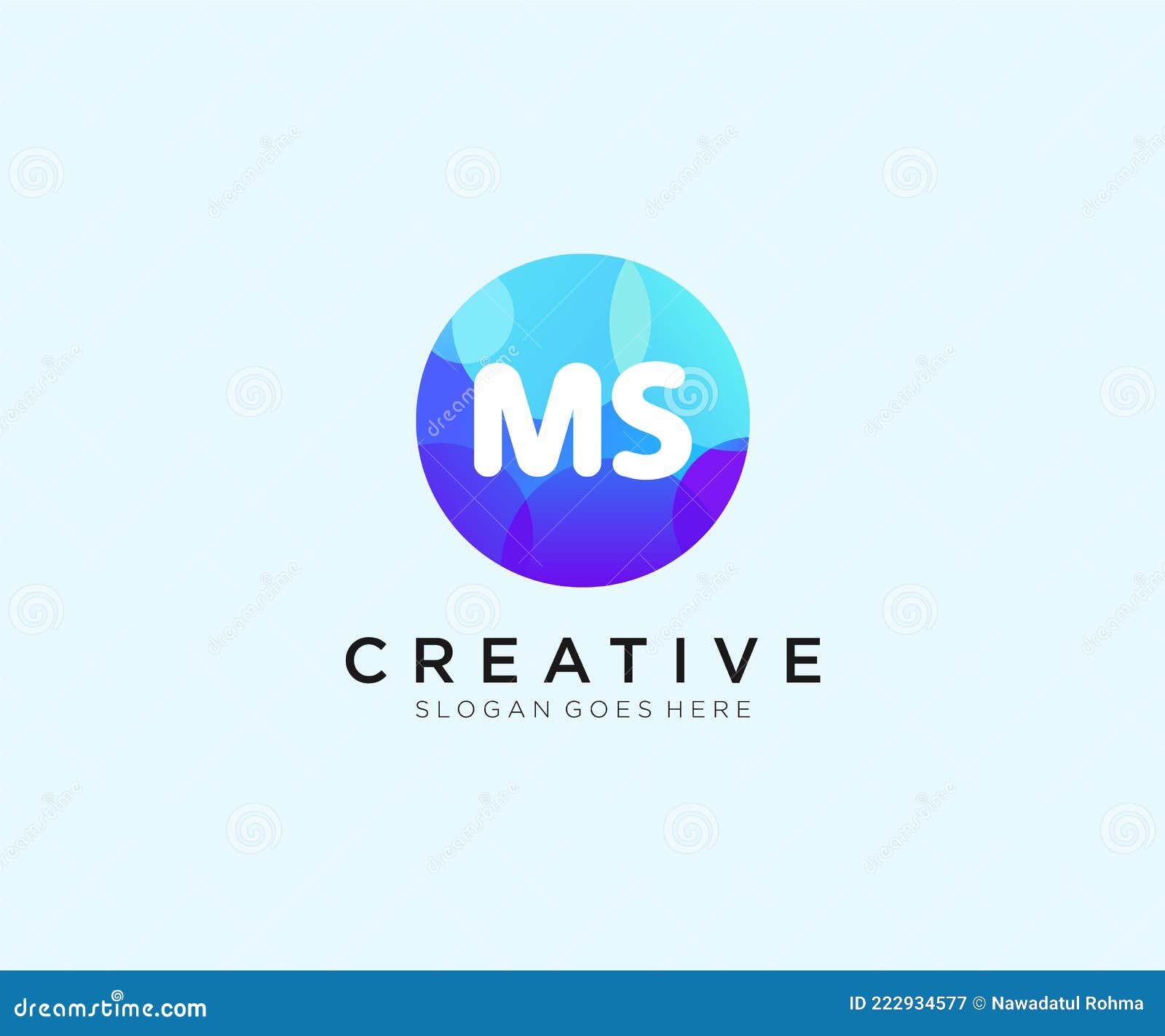 MS Initial Logo with Colorful Circle Template Vector Stock Vector ...
