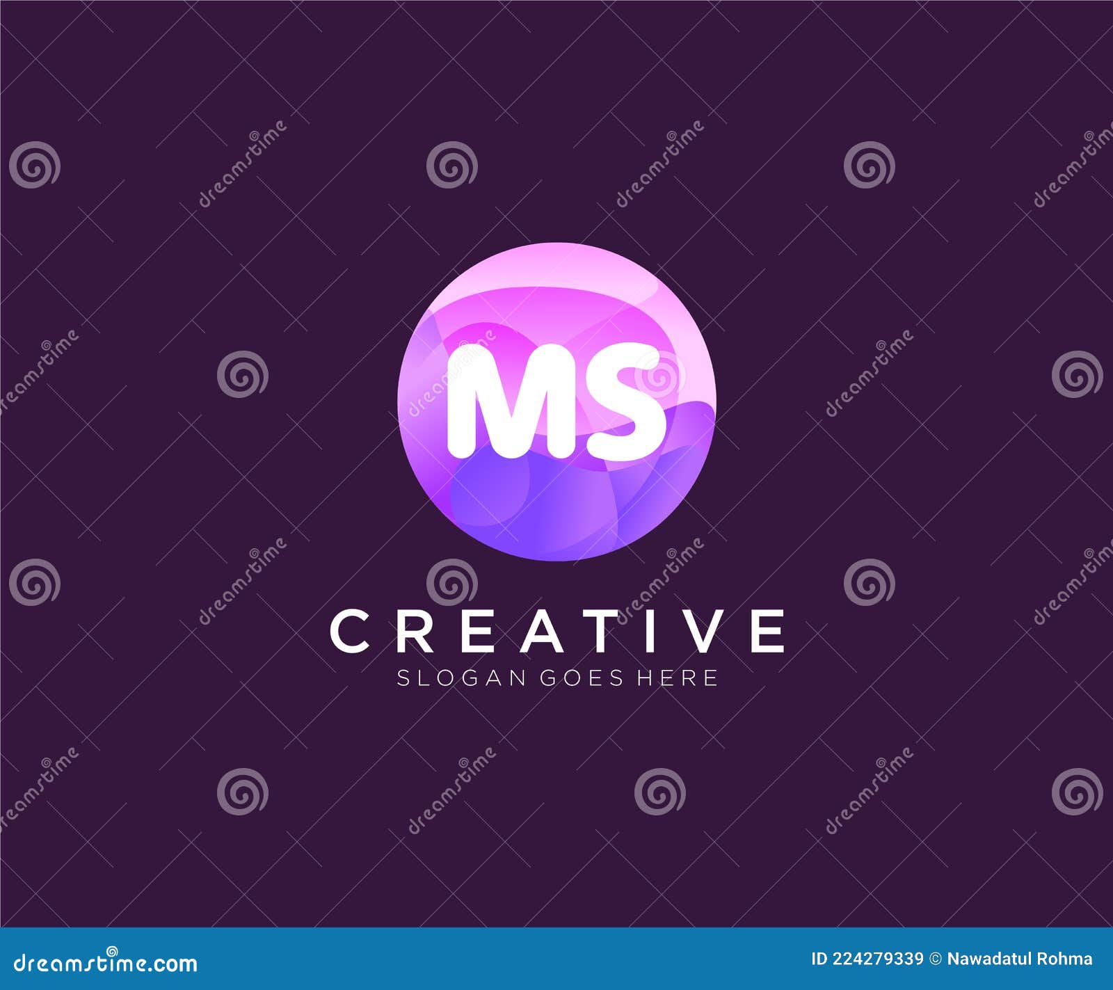 MS Initial Logo with Colorful Circle Template Vector Stock Image ...