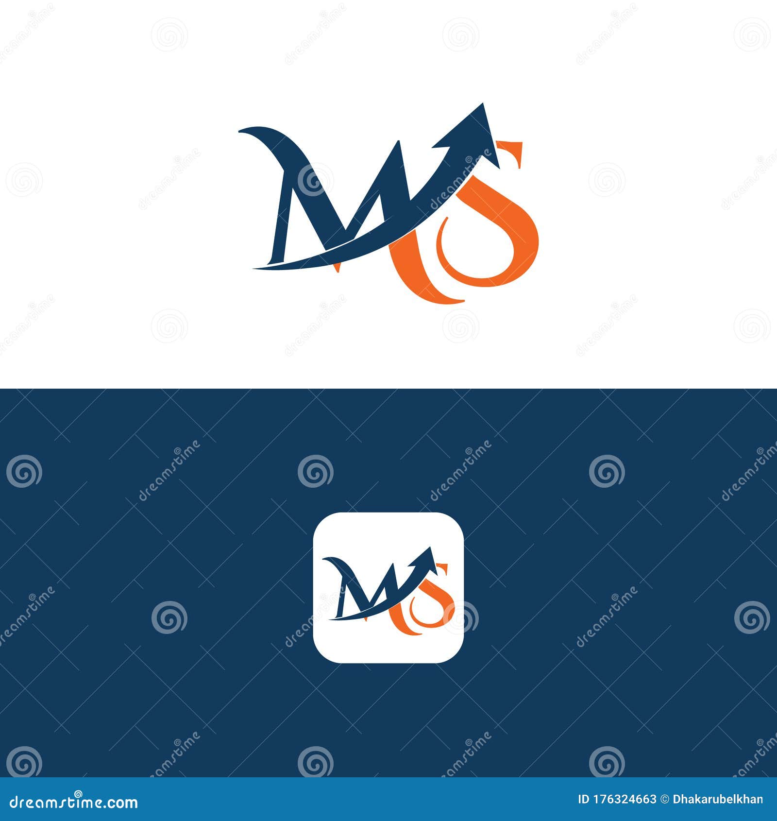 MS Letter with Arrow Logo Template Vector Design Stock Vector ...