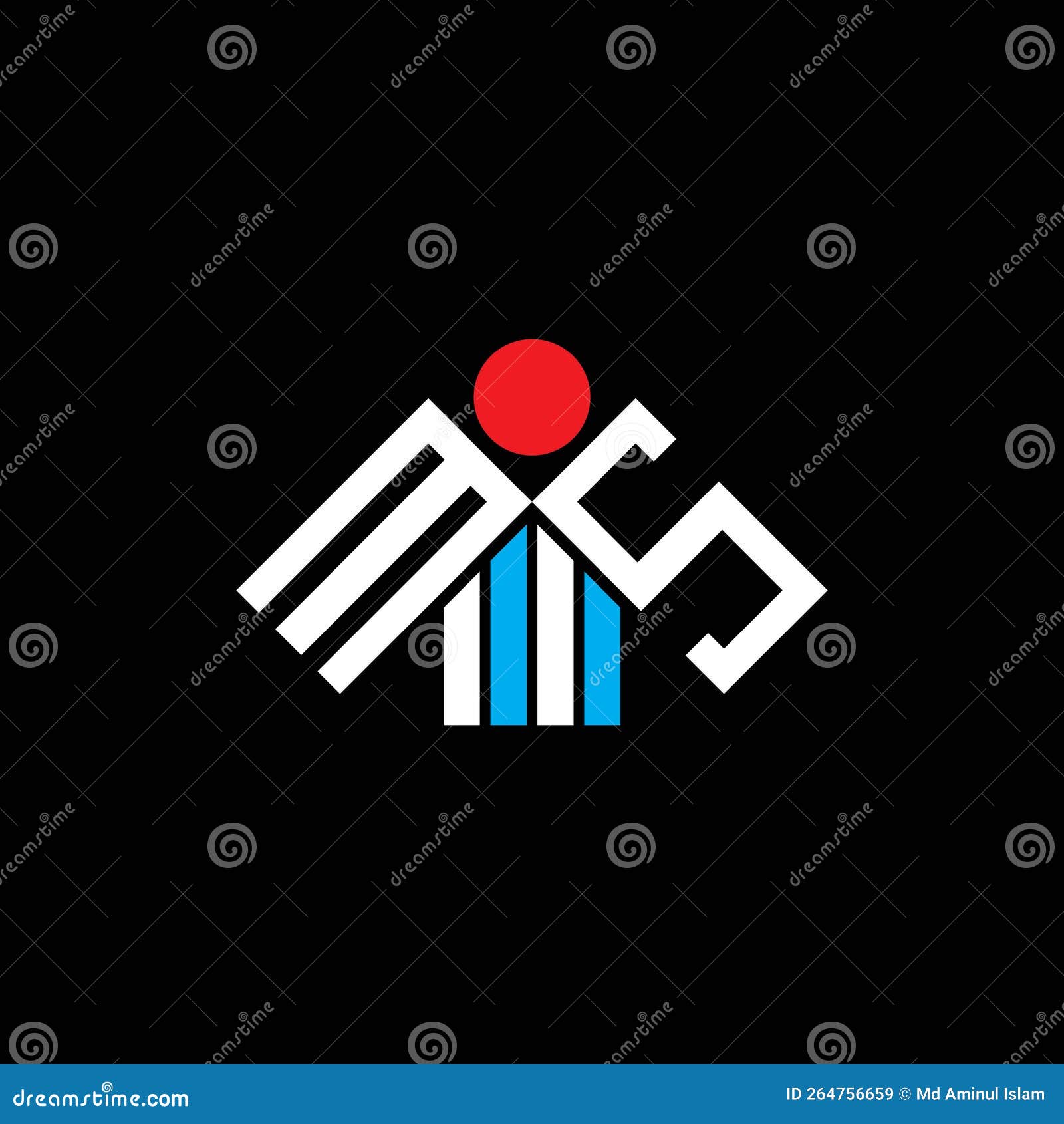 MS Letter Logo Creative Design with Vector Graphic, Stock Vector ...