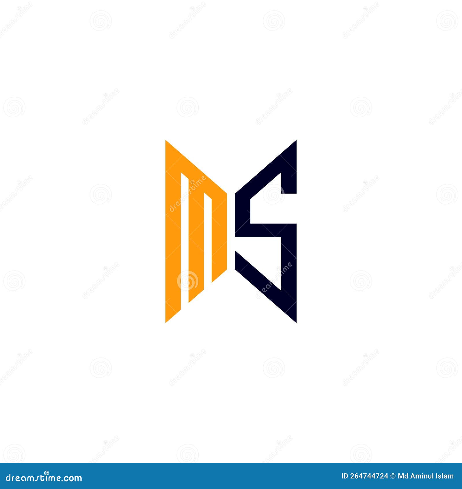 MS Letter Logo Creative Design with Vector Graphic, Stock Vector ...