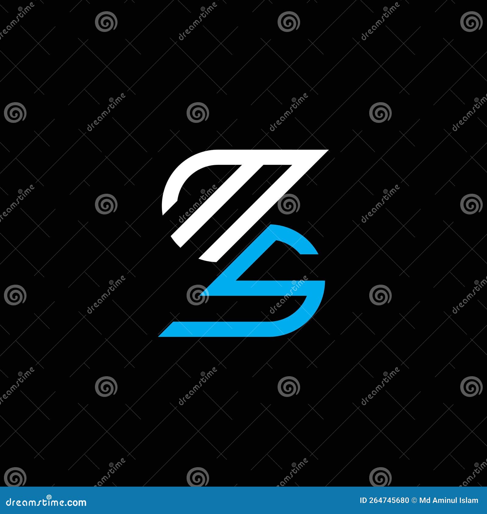 MS Letter Logo Creative Design with Vector Graphic, Stock Vector ...