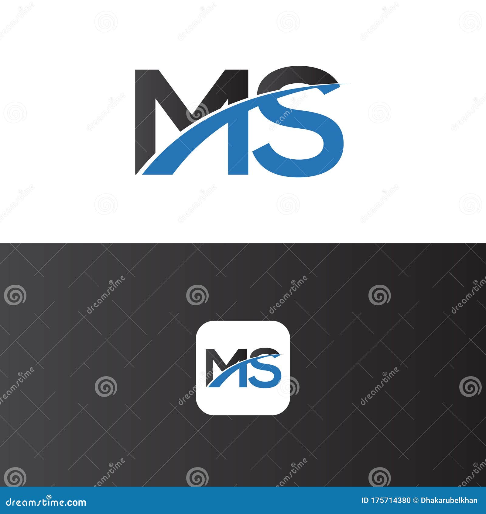 MS Logo Letter Design Template Element Stock Vector - Illustration of ...