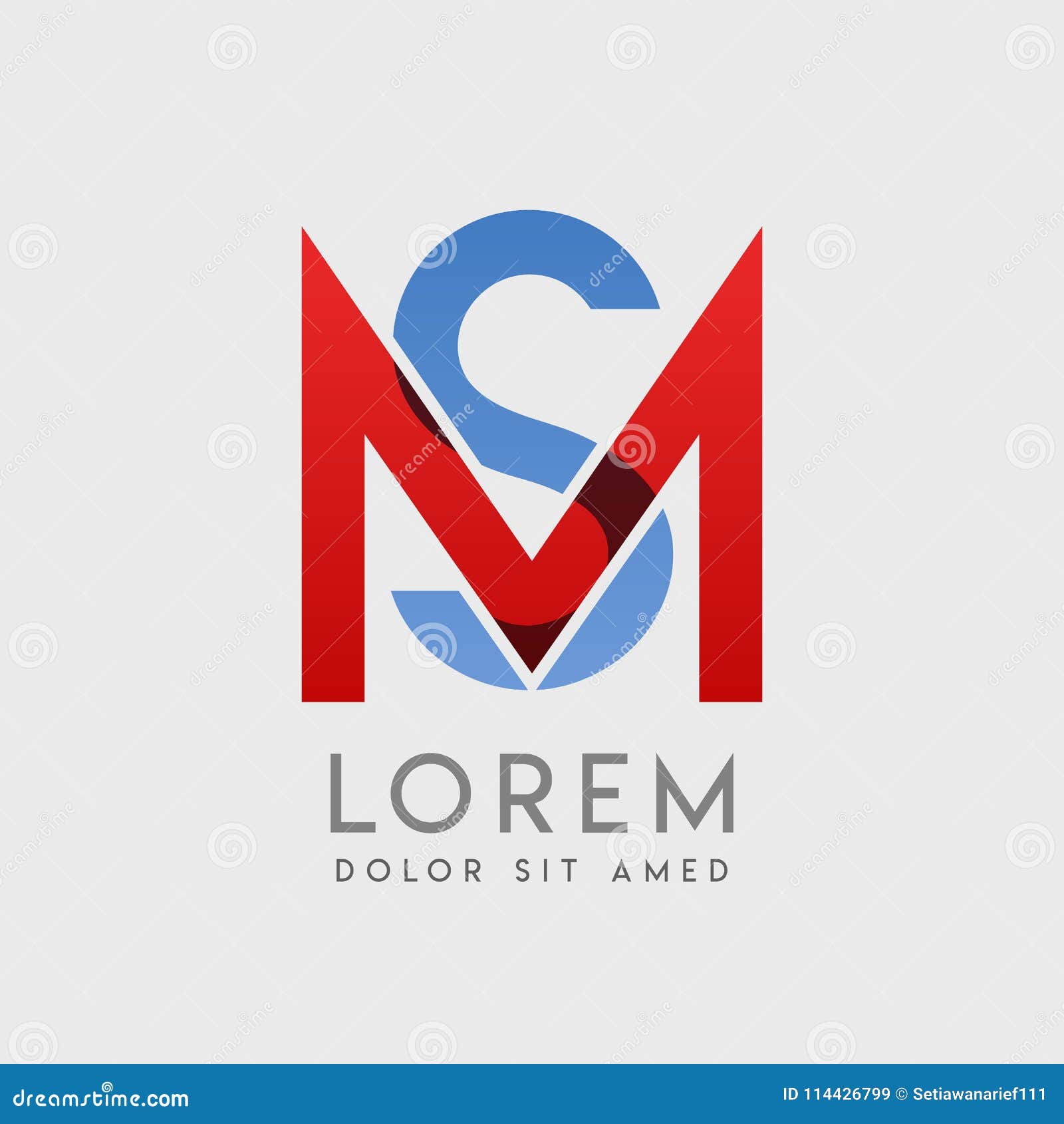 MS Logo Letters with Blue and Red Gradation Stock Vector - Illustration ...