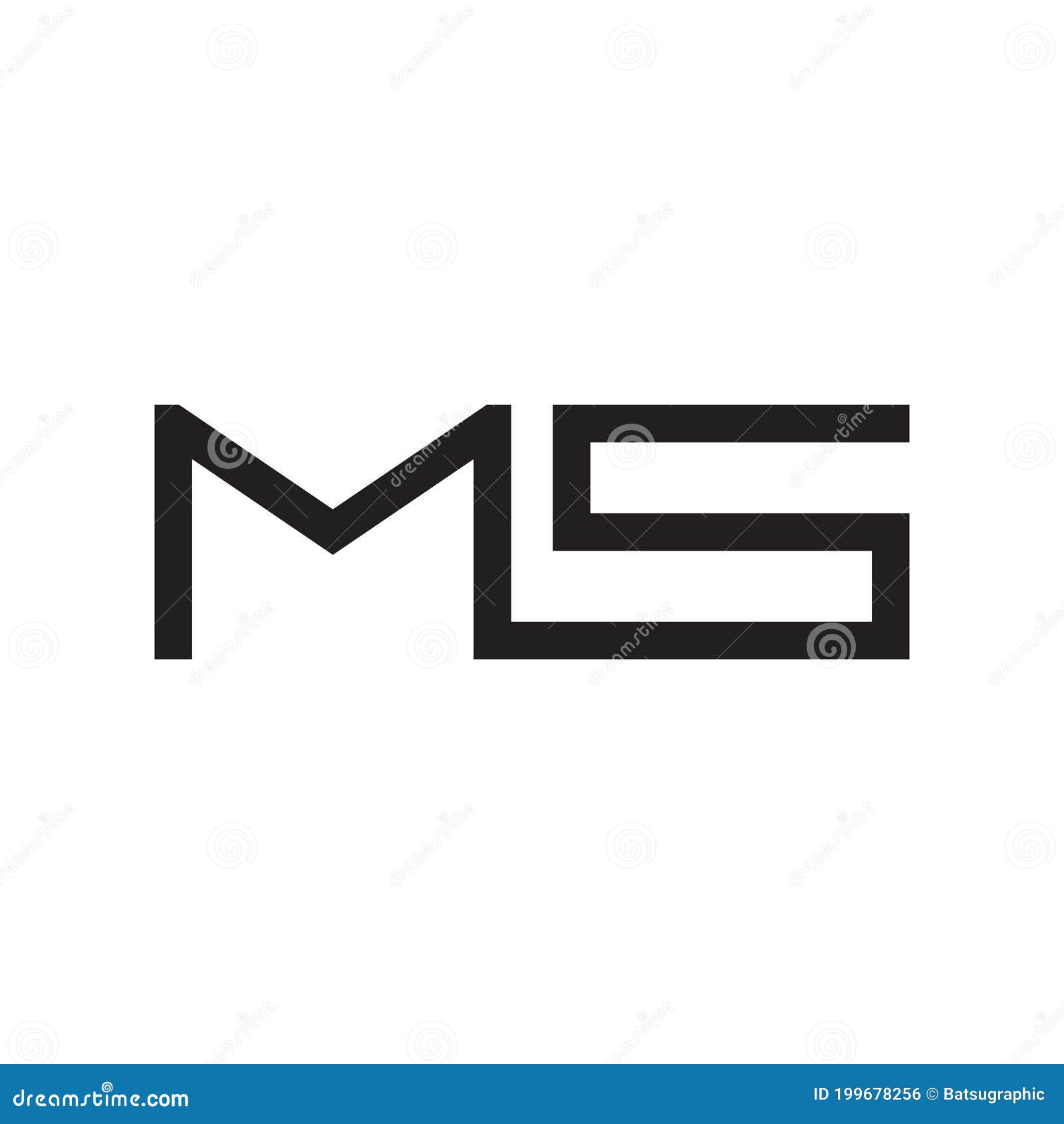 Ms Pictogram Beginlettervectorlogo Vector Illustratie - Illustration of ...