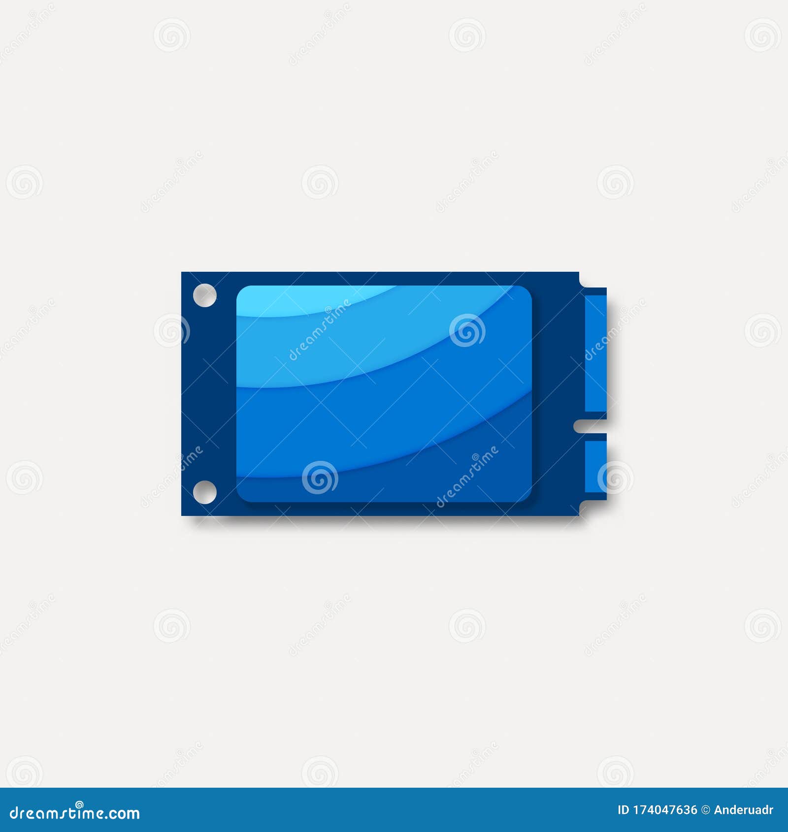 Ssd MSATA, M2, SSD Icon. Vector Illustration, Flat Design ...