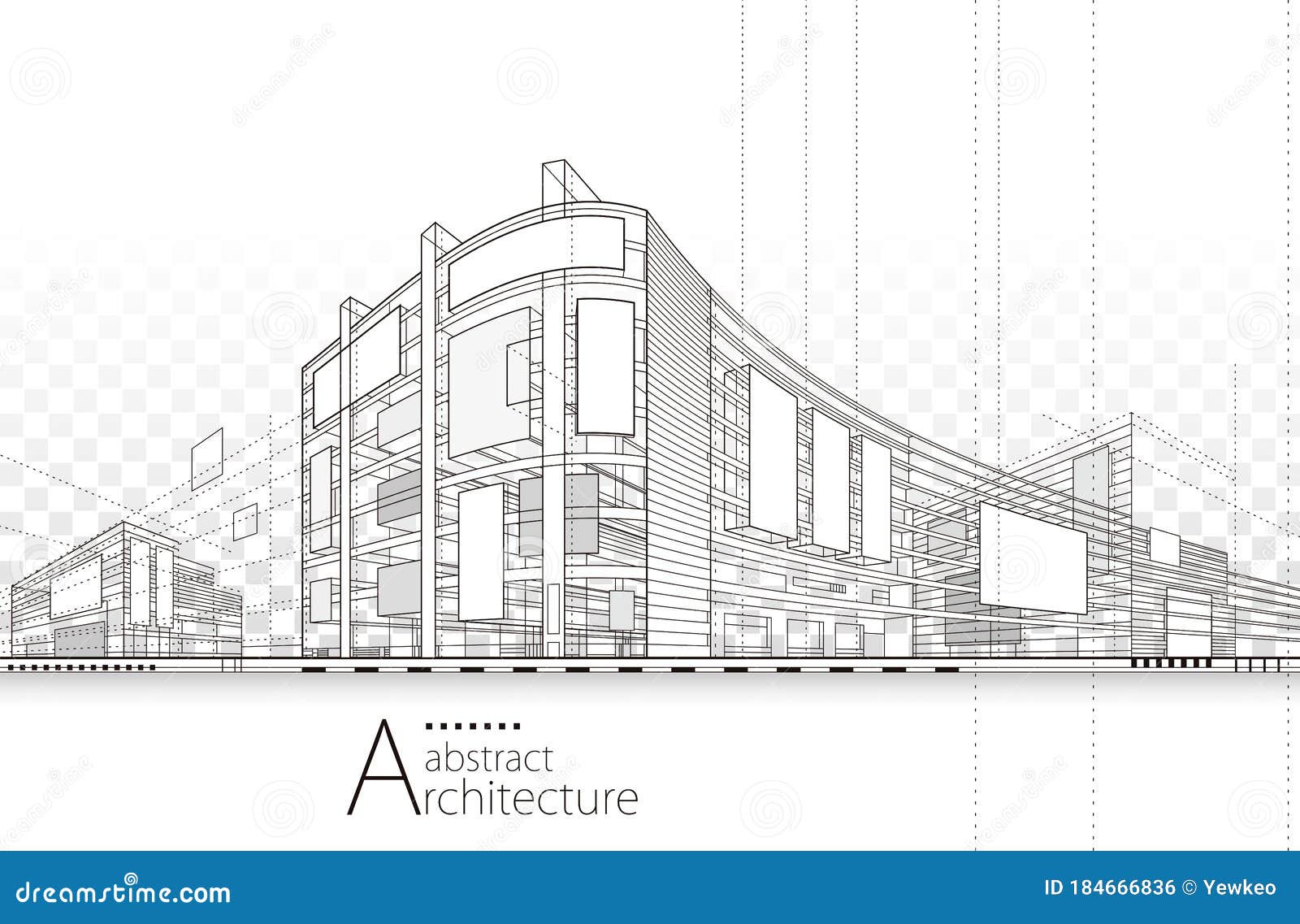 Abstract Architecture Building Line Drawing. Stock Vector ...