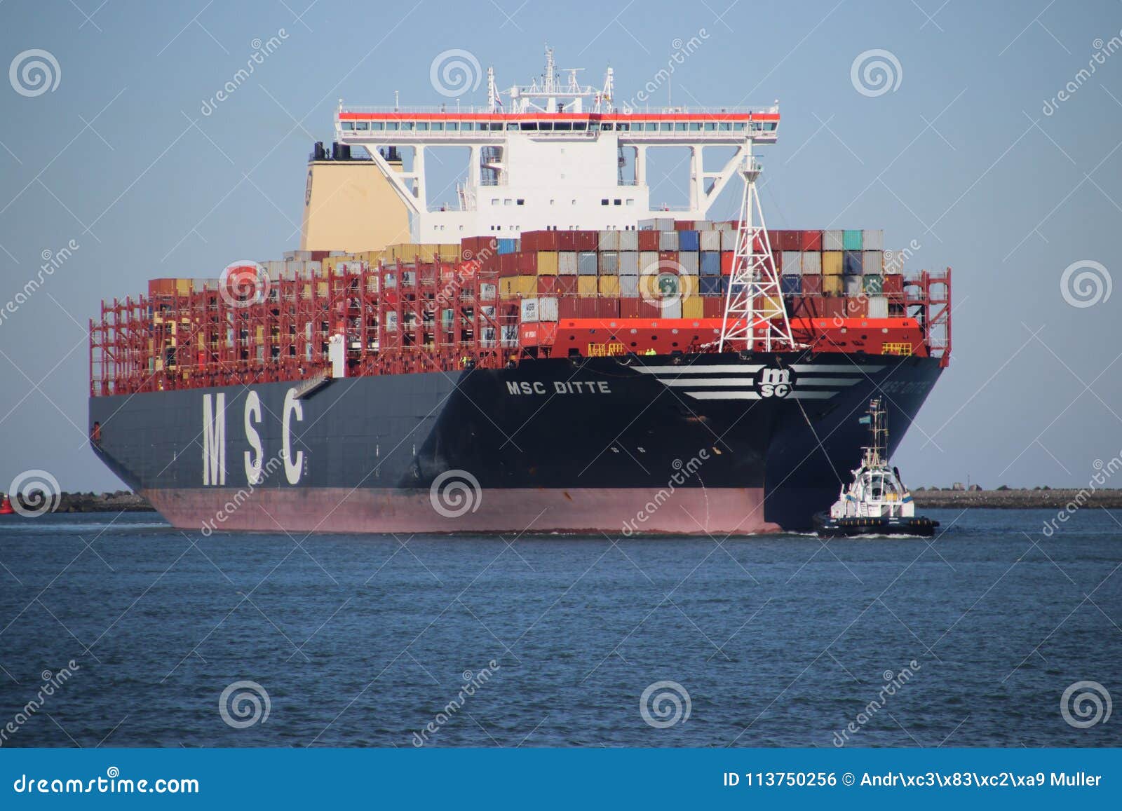 MSC Ditte Arriving in the Port of Rotterdam at the Maasvlakte Te ...