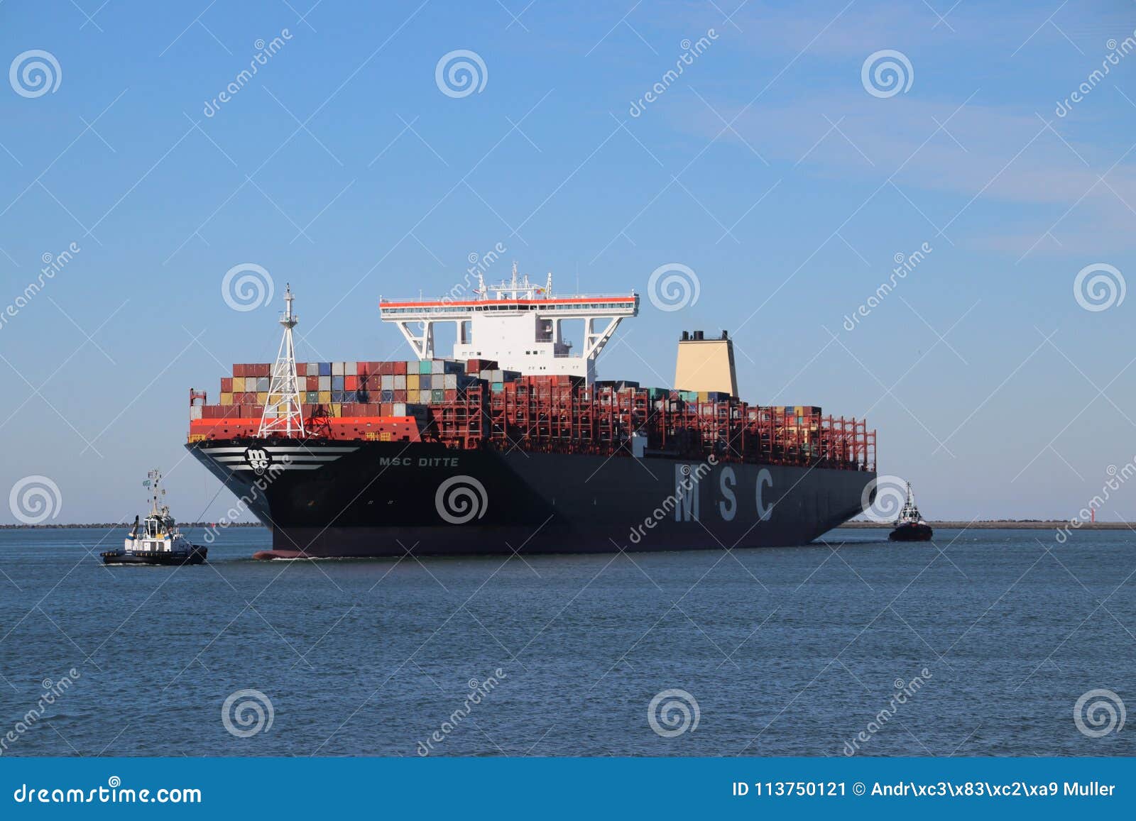 MSC Ditte Arriving in the Port of Rotterdam at the Maasvlakte Te ...