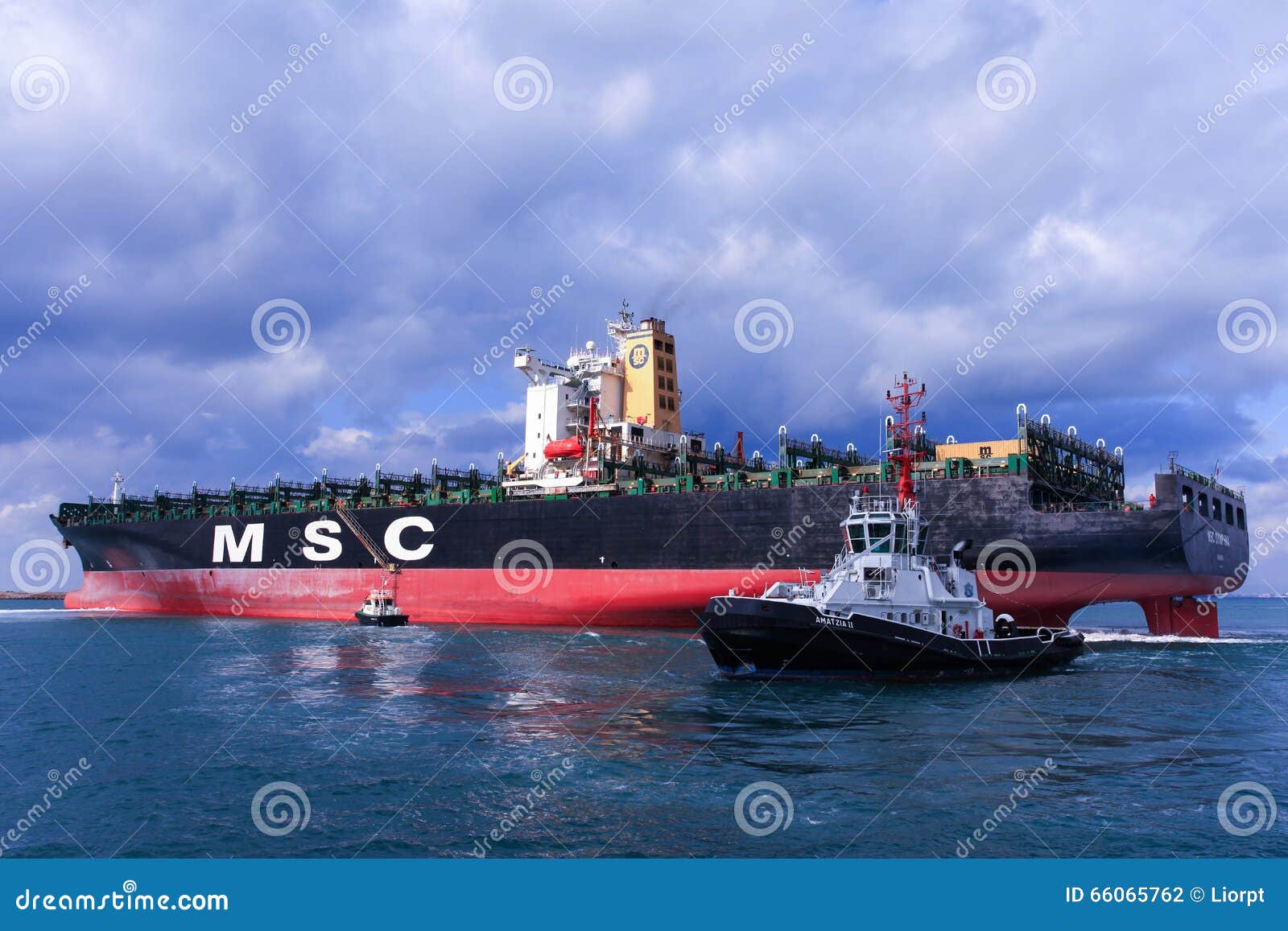 MSC Mega Container Ship Pulled by a Tugboat Editorial Photography ...