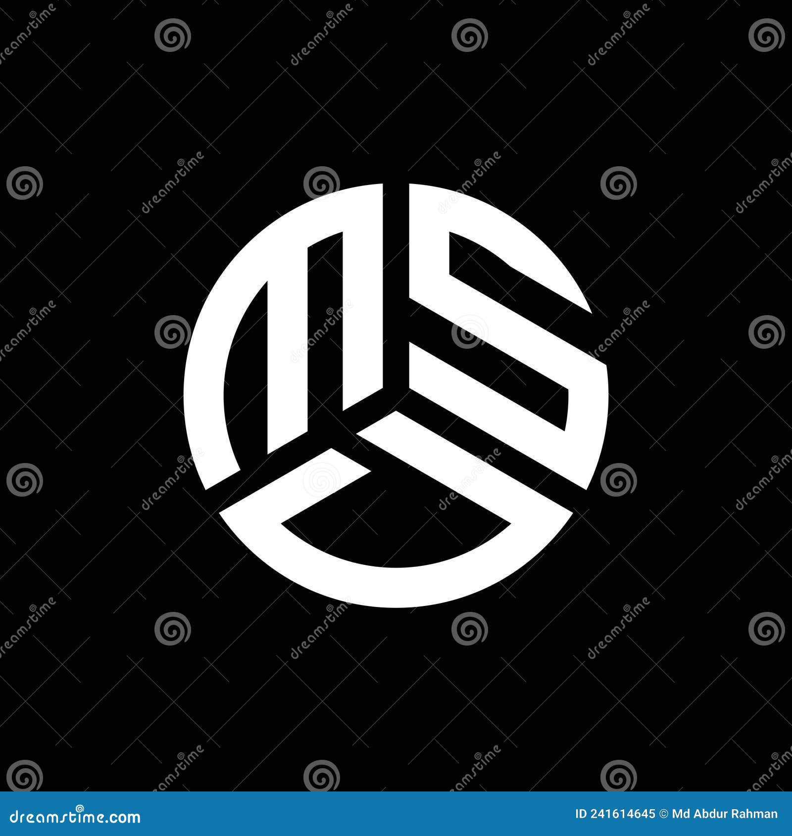 MSD Letter Logo Design on Black Background. MSD Creative Initials ...