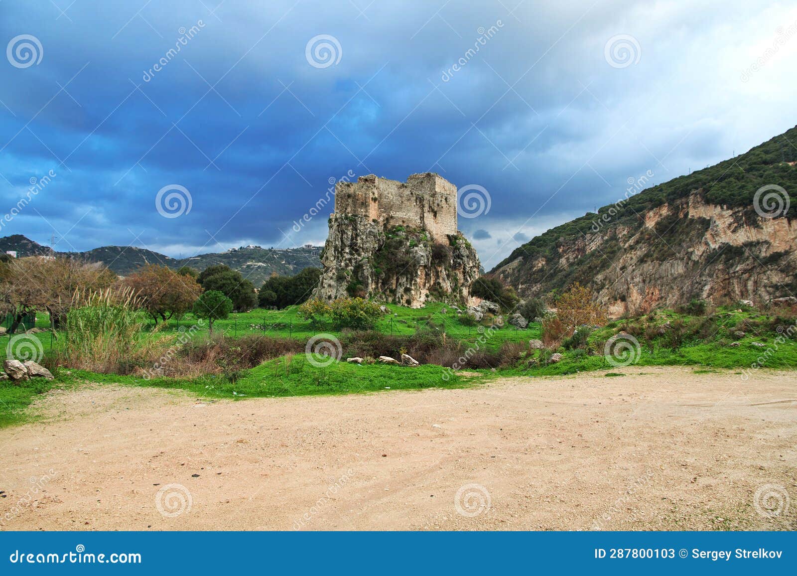 Mseilha Fort in Batroun, Lebanon Stock Image - Image of cliff, geology ...